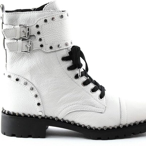 Sam Edelman | Shoes | Sam Edleman Jennifer White Studded Combat Boots ...